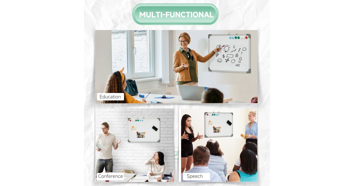 HOMCOM Falra Szerelhető Mágneses Fehértábla Lekerekített Szélekkel ...