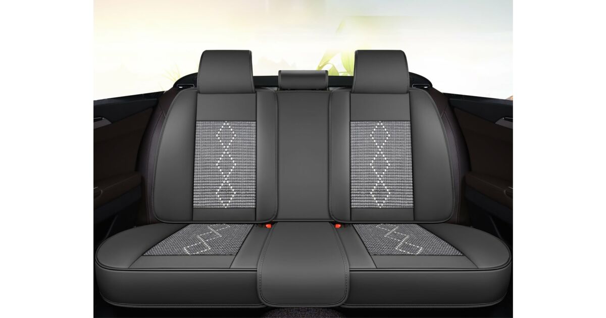Huse auto premium 5 locuri Deluxe din piele ecologică perforată și ...