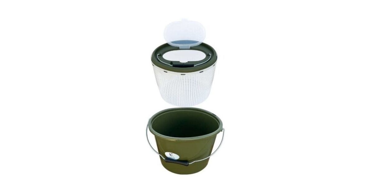 Galeata pentru momeala vie, Baracuda, 13 litri, 30, 5x23cm, cu sita si ...
