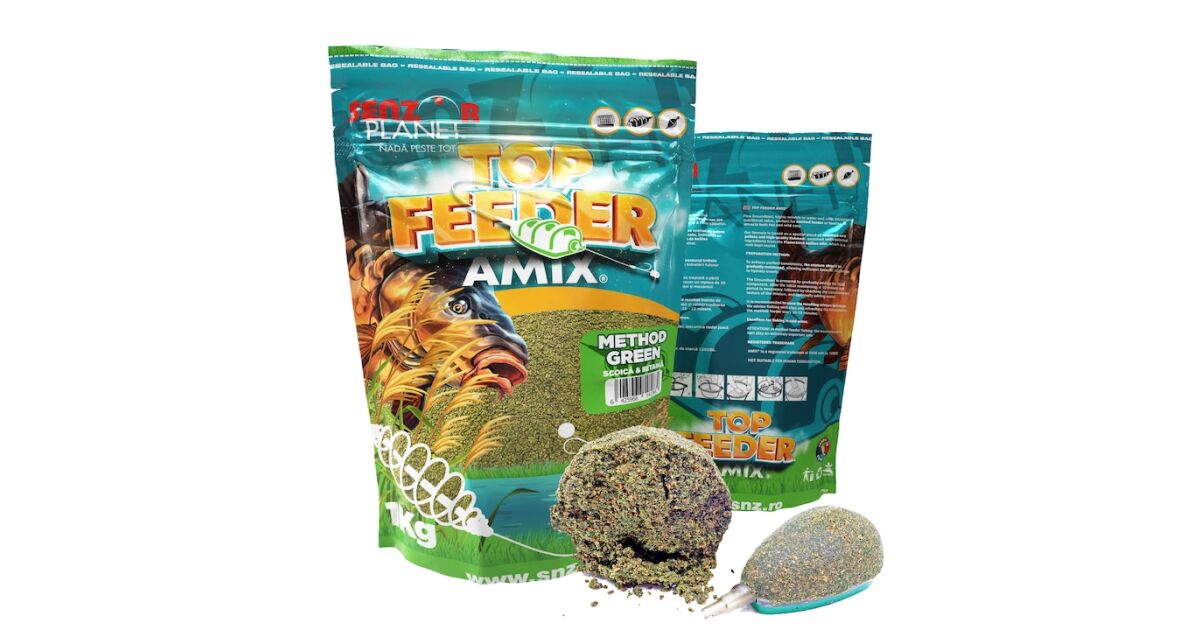 Nada pentru crap TOP FEEDER AMIX, Senzor Planet, Method Green, 1 kg ...