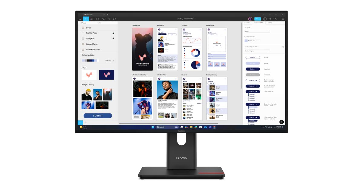 Lenovo ThinkVision T32UD-40 monitor 80 cm (31.5) 3840 x 2160 pixel 4K ...