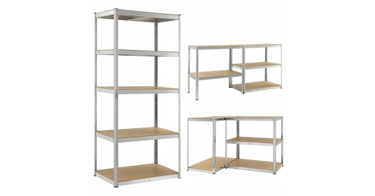 Funfit Fém ipari polc (salgó polc) MDF lapokkal 180x90x40cm | Pepita.hu