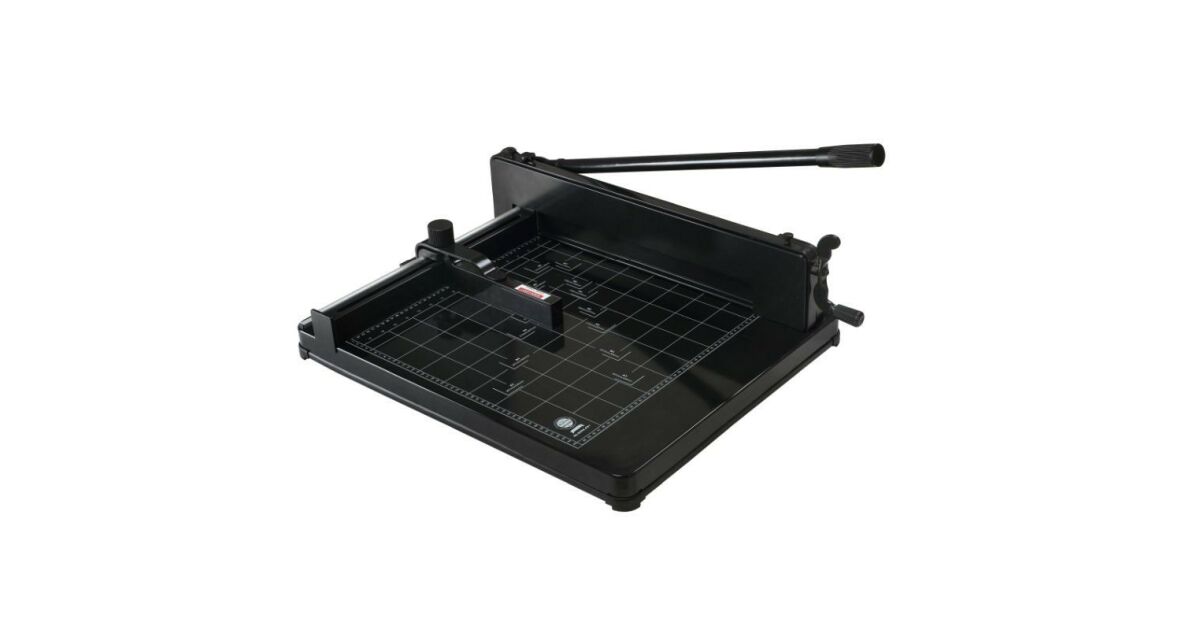 Ghilotină manuală format A3+, 400 coli, șină de ghidare, sistem metalic ...
