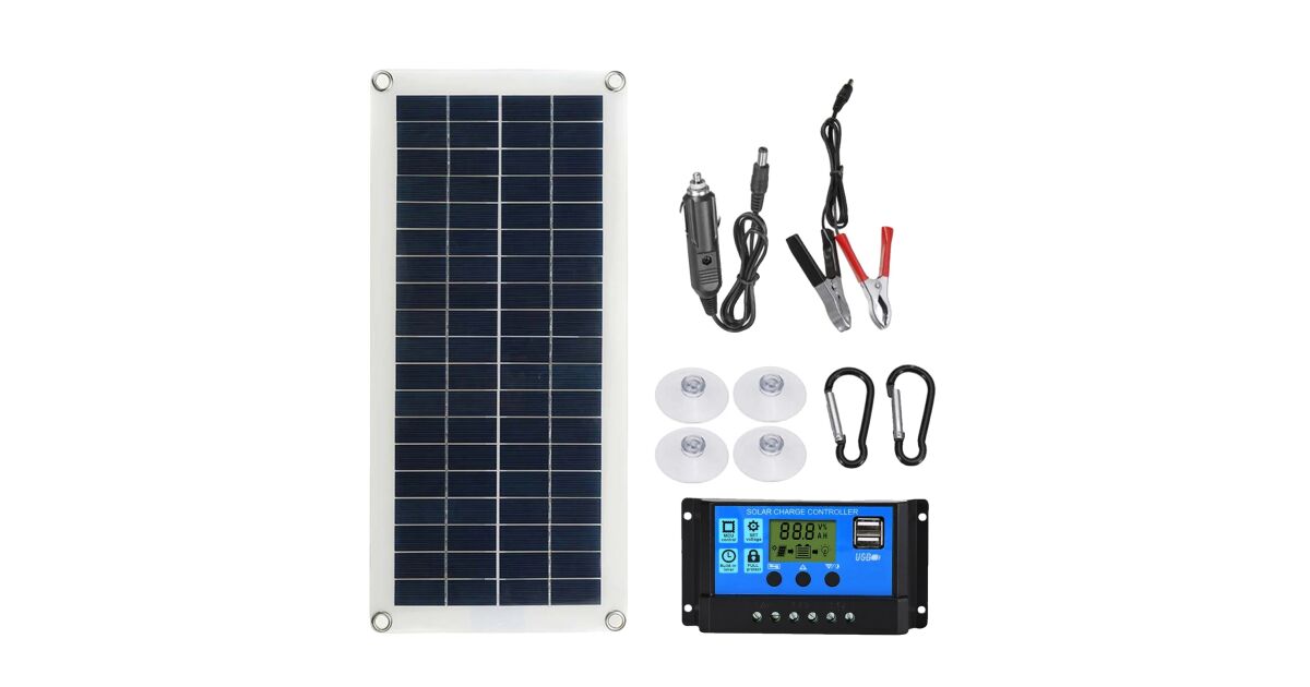 Kit panouri solare flexibile, controler 300W, ieșire USB 5V, 43 * 20 cm ...