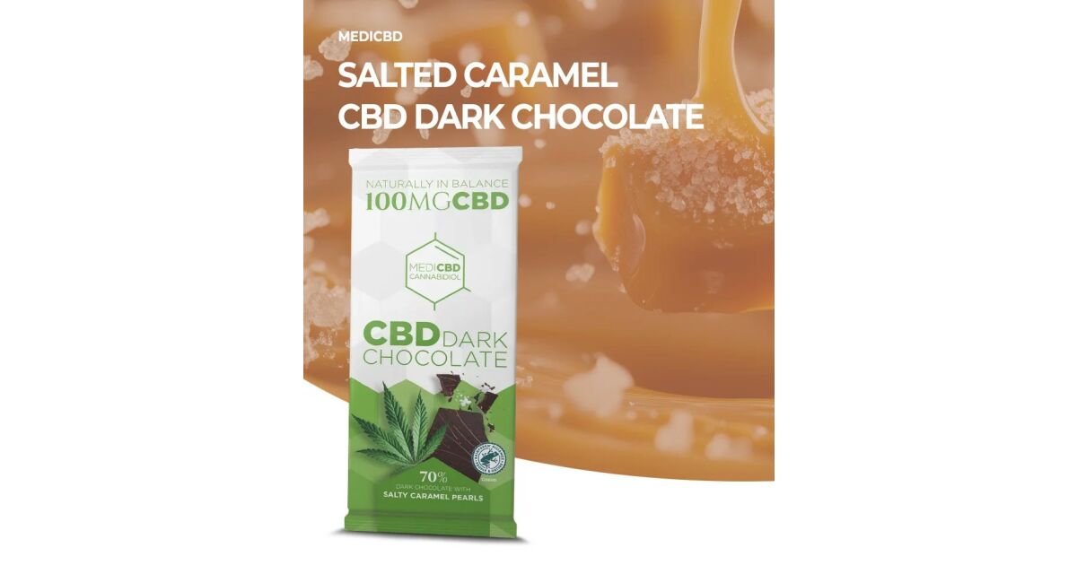 MediCBD Dark Chocolate with Salty Caramel Pearls (100mg CBD) | Pepita.hu