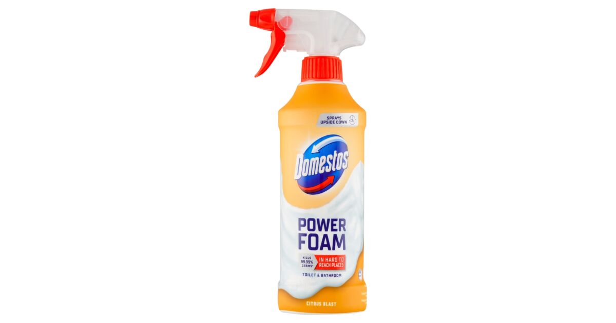 Domestos Power Foam Citrus Blast habzó WC- és fürdőszobatisztító 435 ml ...