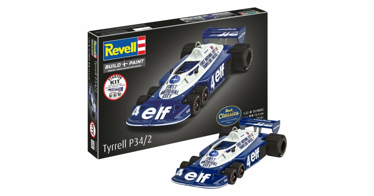 Revell Starter Kit Tyrrell P34/2 6-Wheeler 1:32 (77741) | Pepita.hu