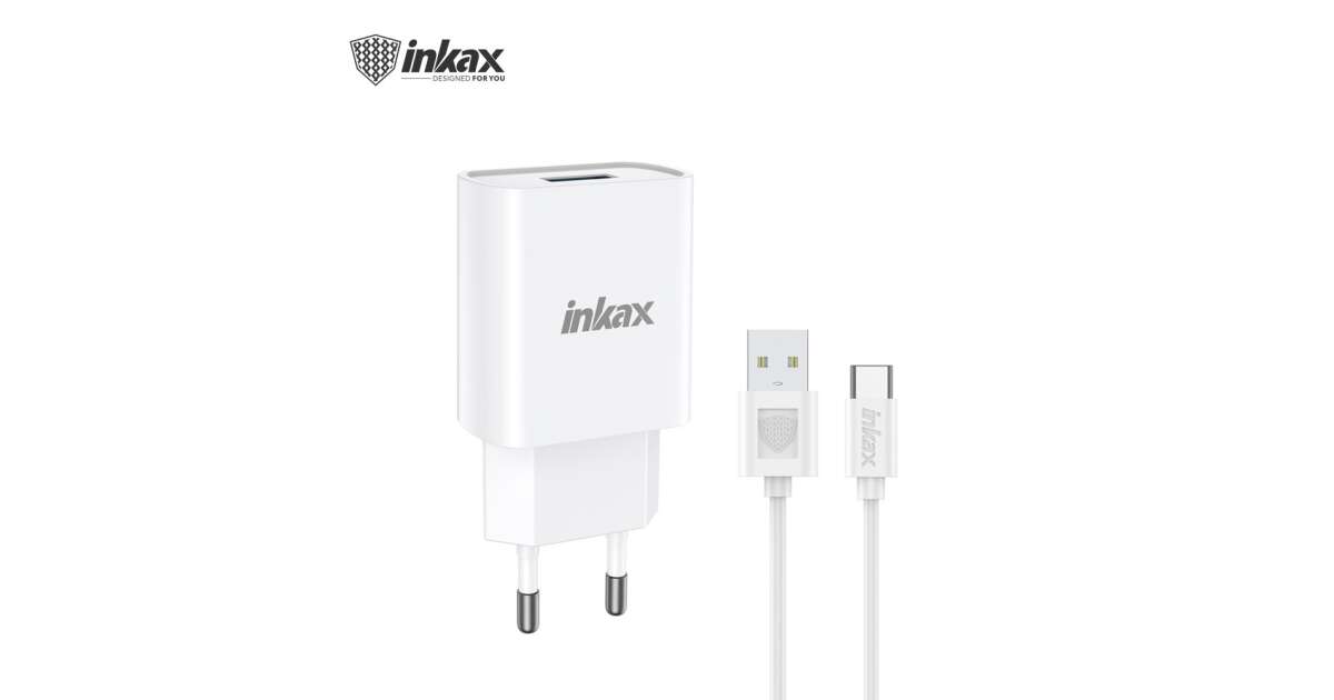 Inkax Cd 46 2 4a Hálózati Töltőfej Usb Type C 1m Kábel Fehér