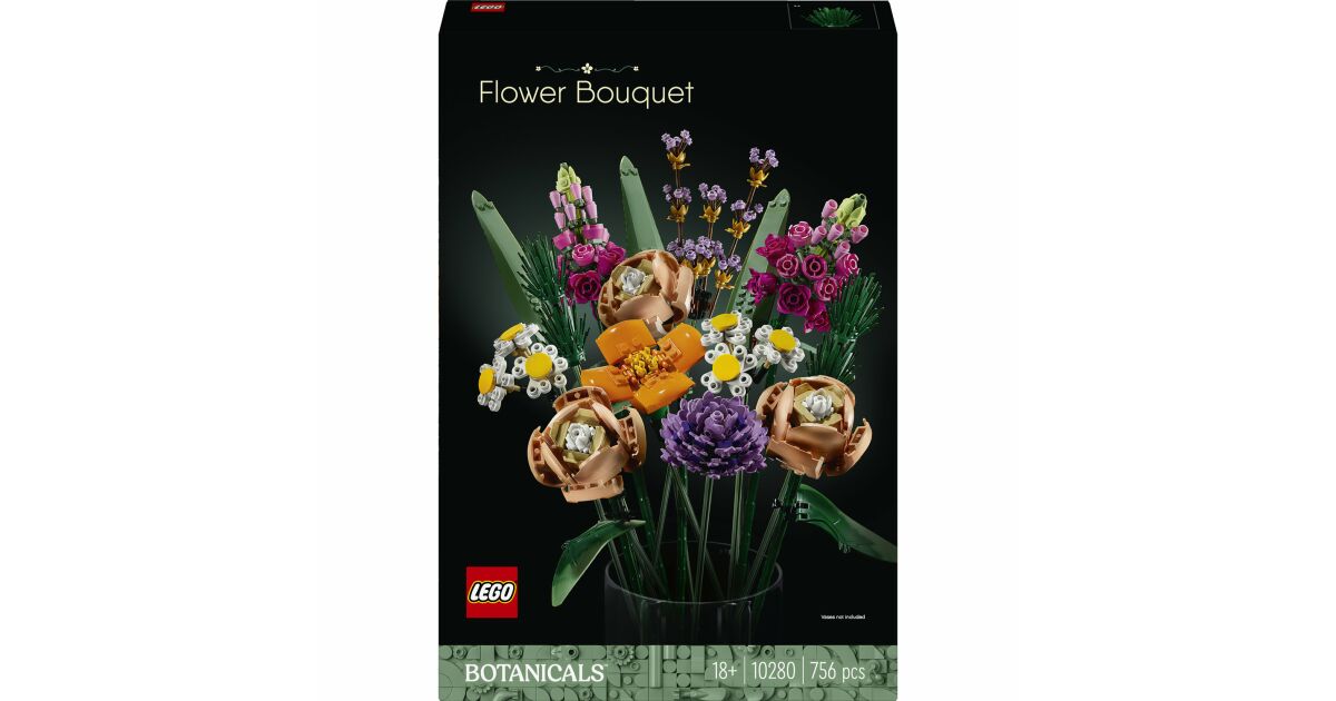 LEGO® Icons Virágcsokor 10280 + Ajándék LEGO® Botanicals táska Charm ...