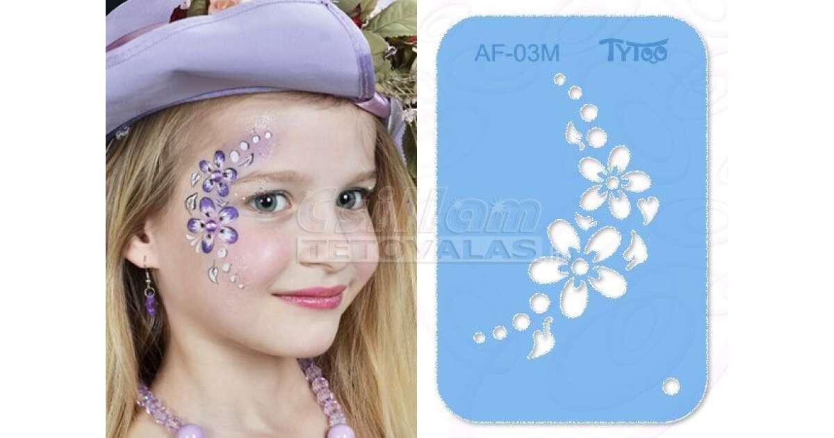 TyToo Arcfestés sablon félarc 9x13,5 cm Virág | Pepita.hu