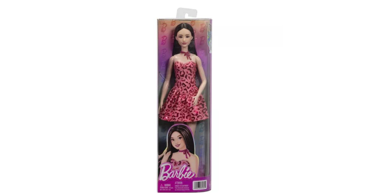 Barbie: Fashionista bábika v ružových šatách s leopardím vzorom ...