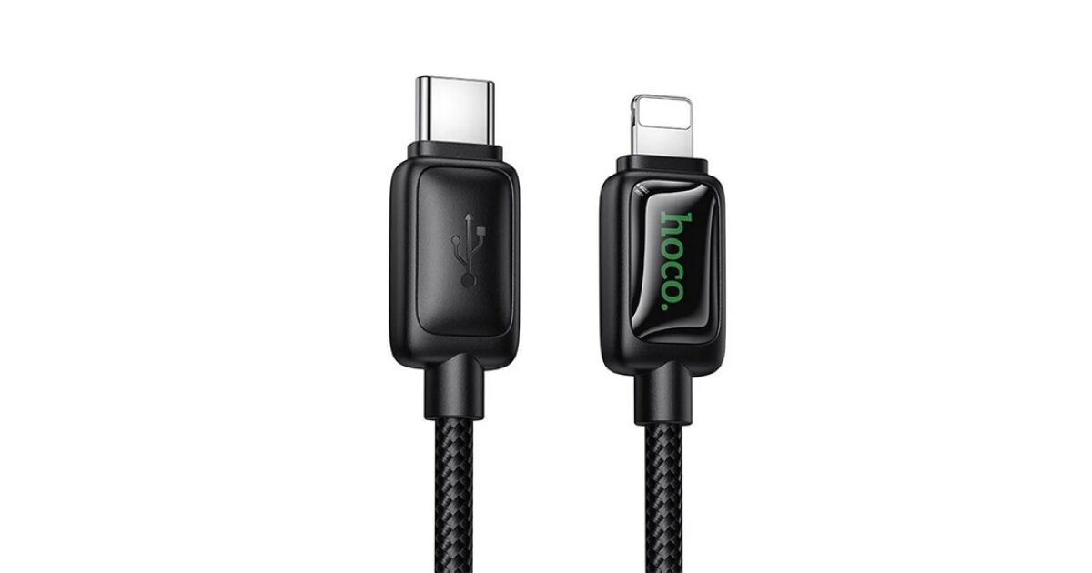 iPhone 13 Pro Max HOCO U146 adatkábel Type-C - lightning, 120cm, FEKETE ...