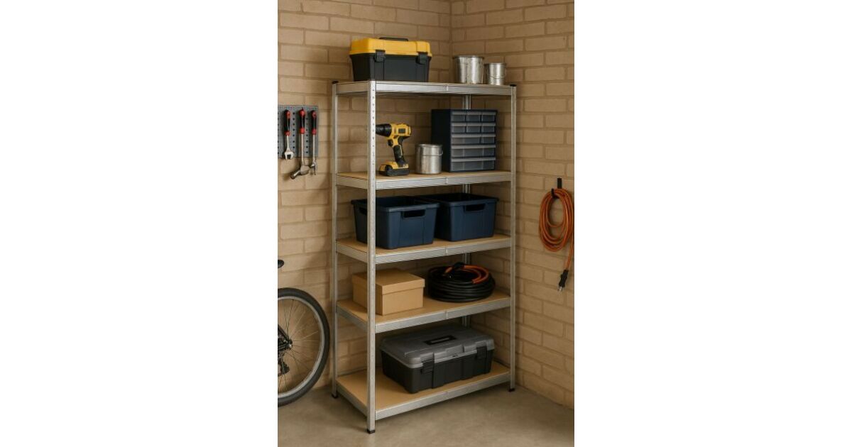 AVIMAX® - 1 DB - polcos szekrény, fém, 5 db MDF polc, 180x90x40 cm, 175 ...