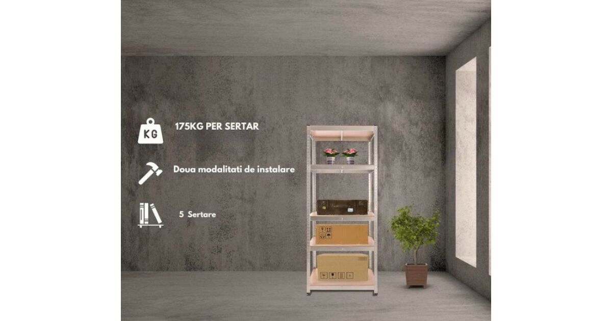AVIMAX® - 1 DB - polcos szekrény, fém, 5 db MDF polc, 180x90x40 cm, 175 ...