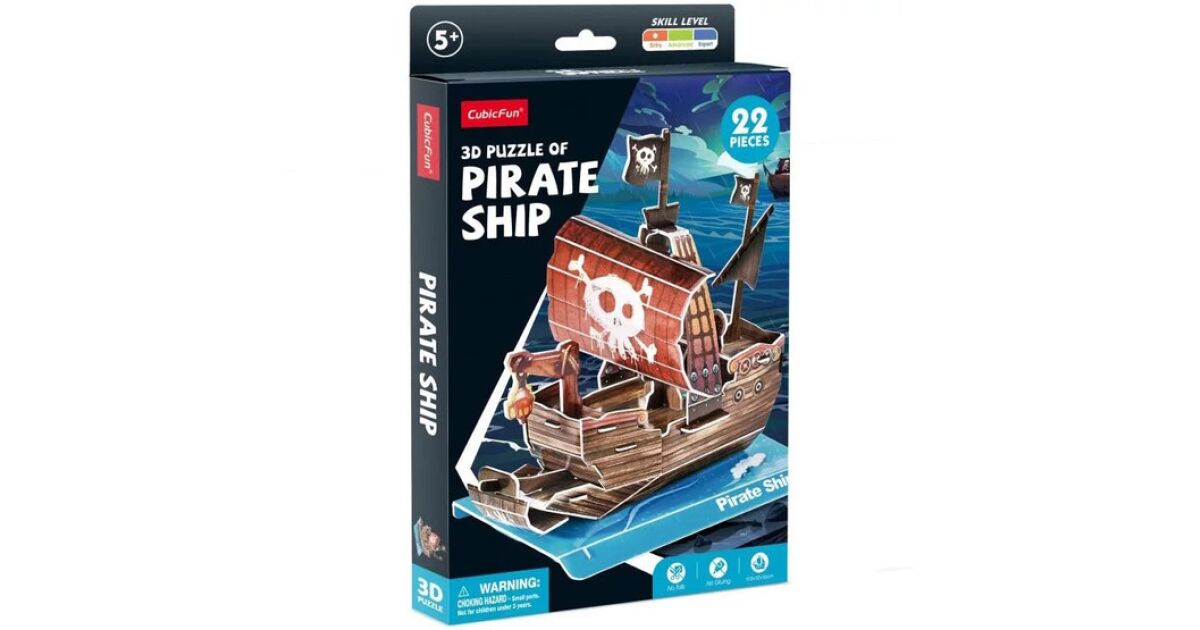 CubicFun W3121 - Pirate Ship - Kalózhajó - 22 db-os 3D puzzle | Pepita.hu