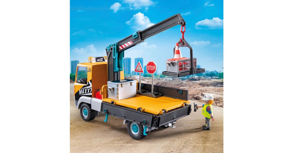 Playmobil 71750 Action Heroes Billenőplatós teherautó daruval ...