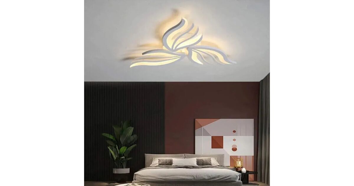 Lustra LED cu telecomanda SAKURA 37W, 3 Petale, lumina Rece/Calda ...