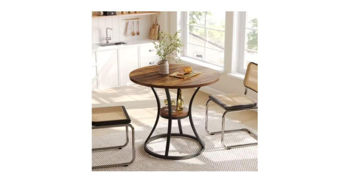 Masa Living/Hol, Blackswan Design Rustic Bistro, lemn maro/negru ...