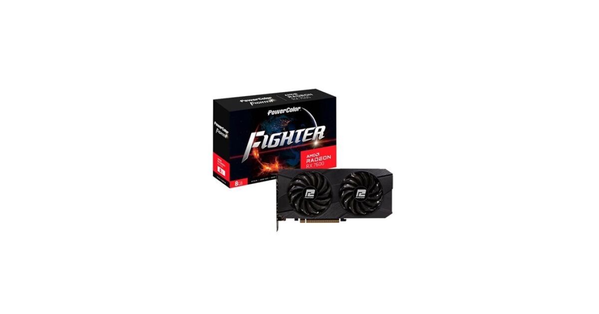 PowerColor RX7600 8G-F/V2 AMD RX 7600 Fighter 8GB GDDR6 Videokártya ...