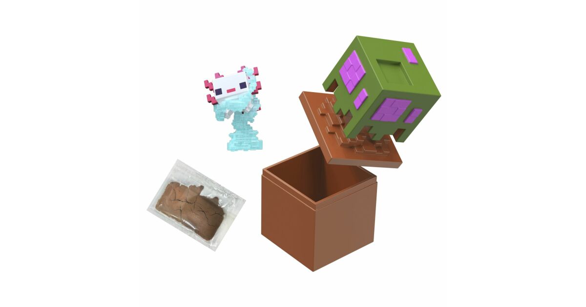 ZESTAW MINI-REŻYMU MINECRAFT DO EKSPLORACJI KOPALNI AXOLOTL | Pepita.com