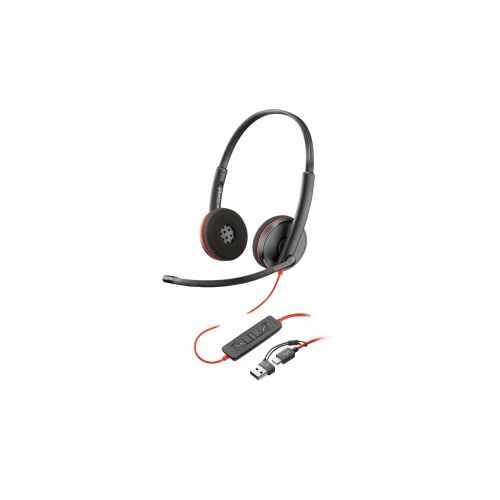 HP Poly 8X228AA Blackwire 3220 sztereó USB-C headset + USB-C–USB-A ...