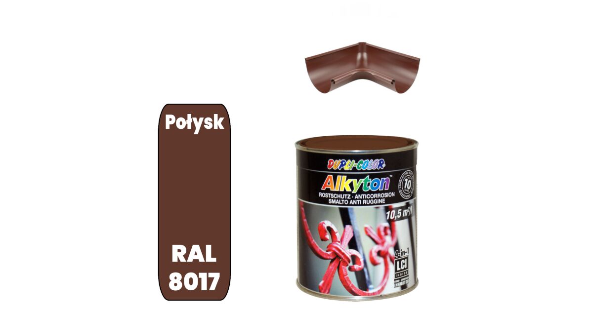 RAL 8017 FÉNYES Alkyton korróziógátló festék ecsetre, 250 ml-es doboz ...