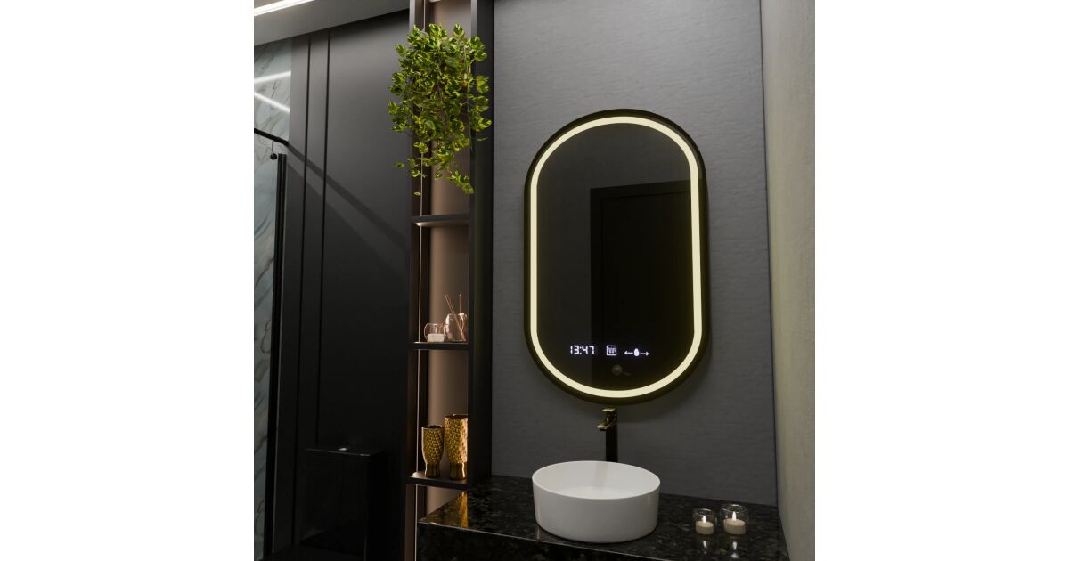 Owalne lustro LED, 50x90cm, Alessia MotionGlow Marcello, system ...