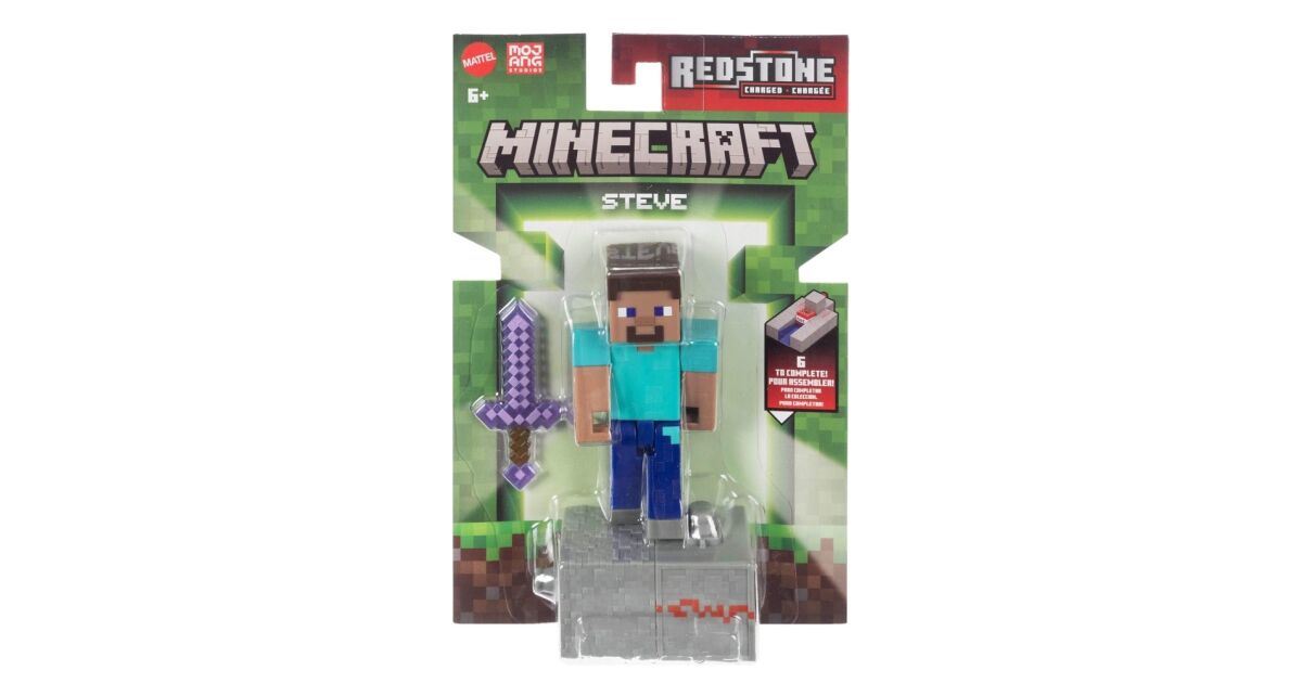 Minecraft figura 8 cm - Redstone Charged Steve | Pepita.hu