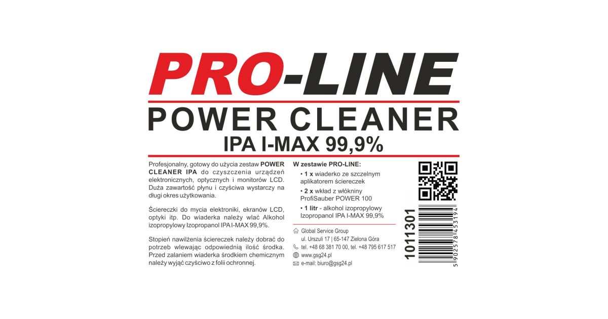 POWER CLEANER IPA PRO-LINE elektronikai, optikai és monitortisztító ...