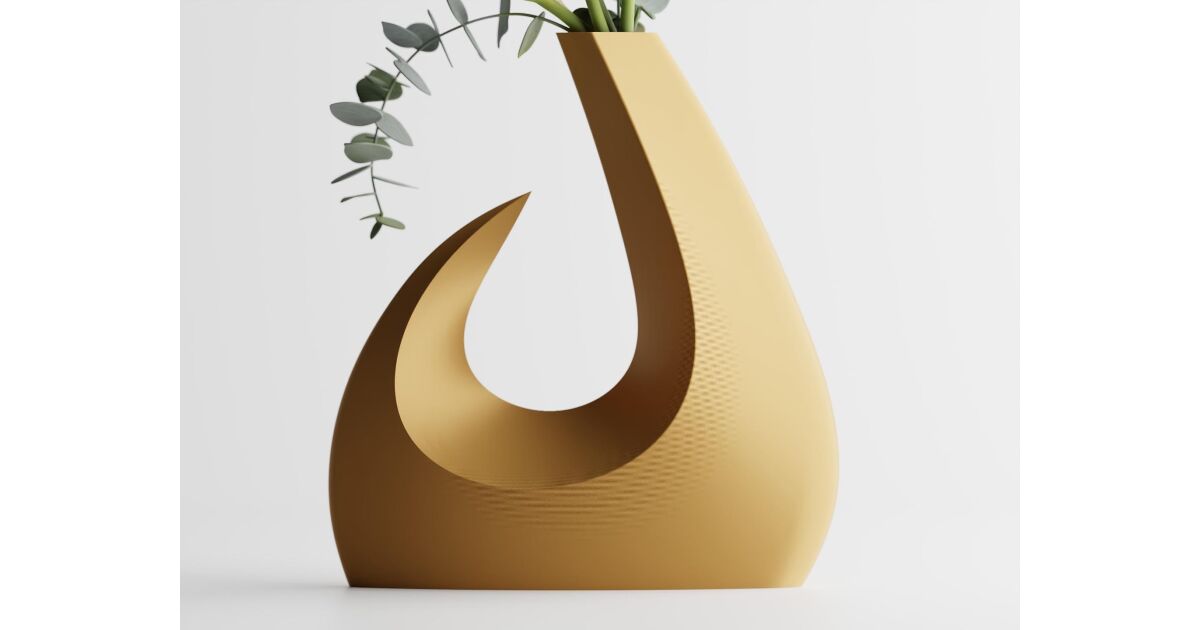 Vase LUNARA 220 x 85 x H238 mm - Gold | Pepita.com