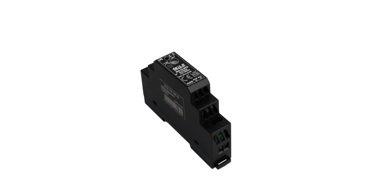 DL2-15-12-U: GLP: 12V/1.25A/15W DIN sínre szerelhető tápegység műanyag ...