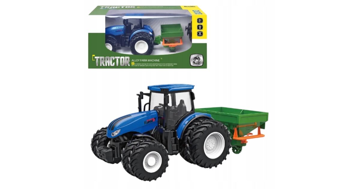 Távirányítású traktor szórógép gumikerekekkel, fényhanggal, kék színben ...