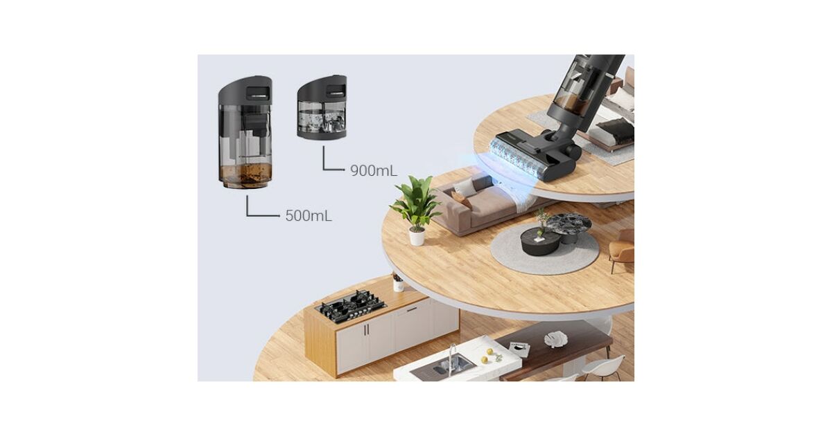 Aspirator cu stick wireless, Dreame , 200W, 900 ml, display LED, Negru ...