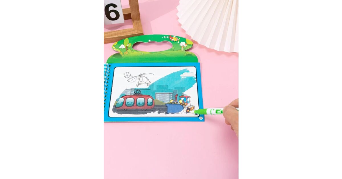 Carte de Colorat cu Apa Magic Water Book, Maner si Carioca ...