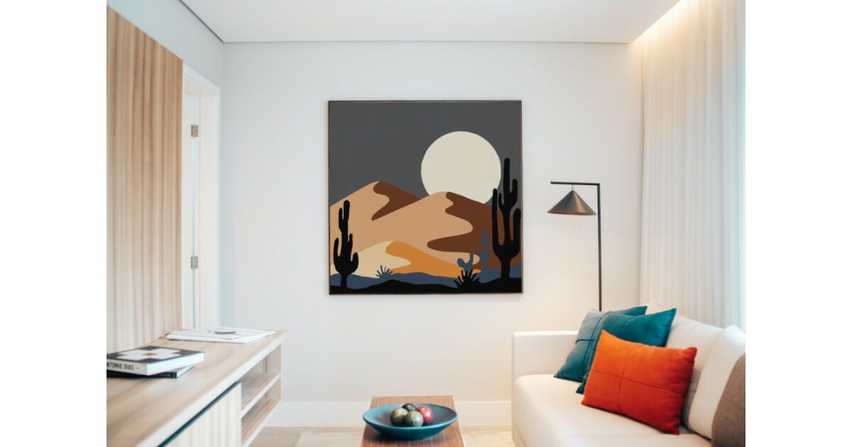Telihold - gyerek számfestő készlet – 20×20 cm (Keretre feszítve ...