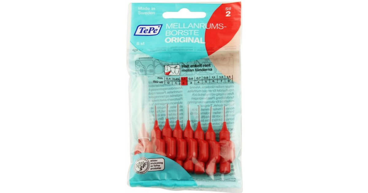 Periuțe interdentare TePe Original 0,5 mm, pungă cu 8 bucăți | Pepita.com