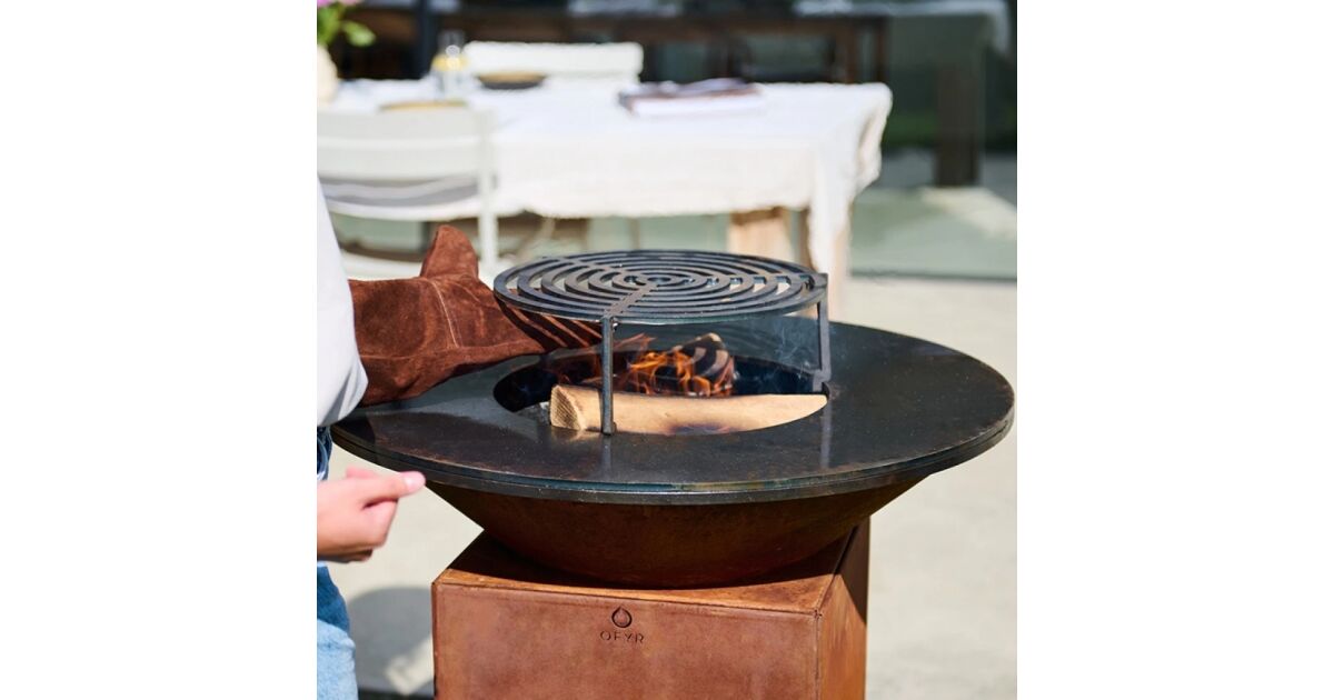Set Gratar OFYR ORIGINAL Corten 75 cu vatra de gatit pe lemne + Gratar ...