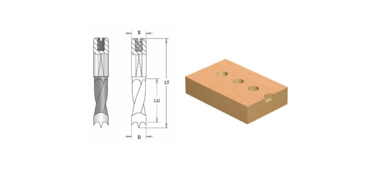 CMS Drill Bit for Blind Holes, Flattened Cylindrical Shank, Adjustment ...