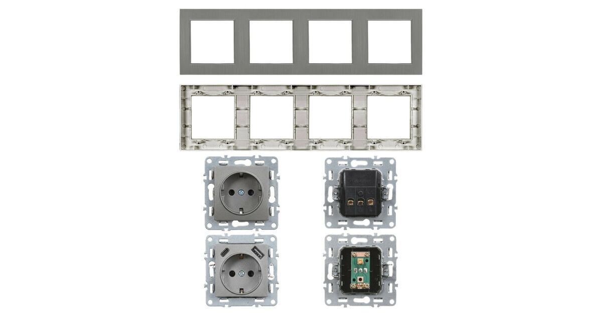 Nova IV kettő földelt csatlakozóaljzat dugalj kettő USB csatlakozóval ...