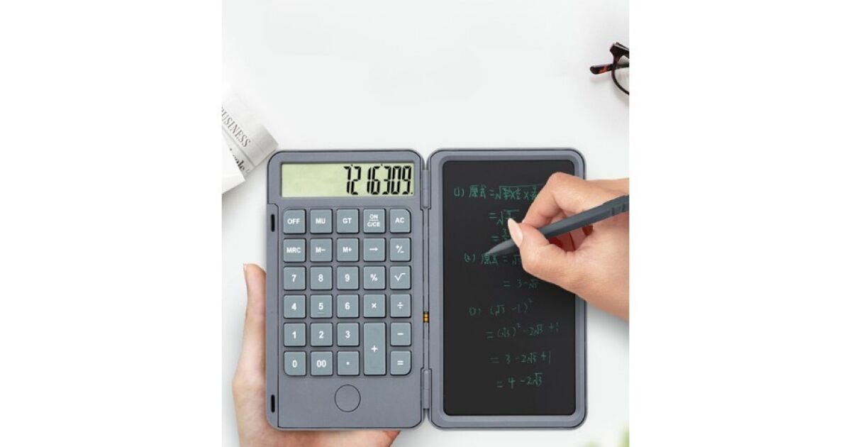 Calculator portabil reîncărcabil cu tabletă de scris, Flippy ...