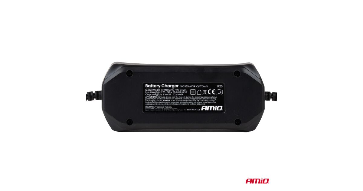 Digitális egyenirányító STD GEL AGM WET MAX 6A 6V 12V AMIO-04524 ...