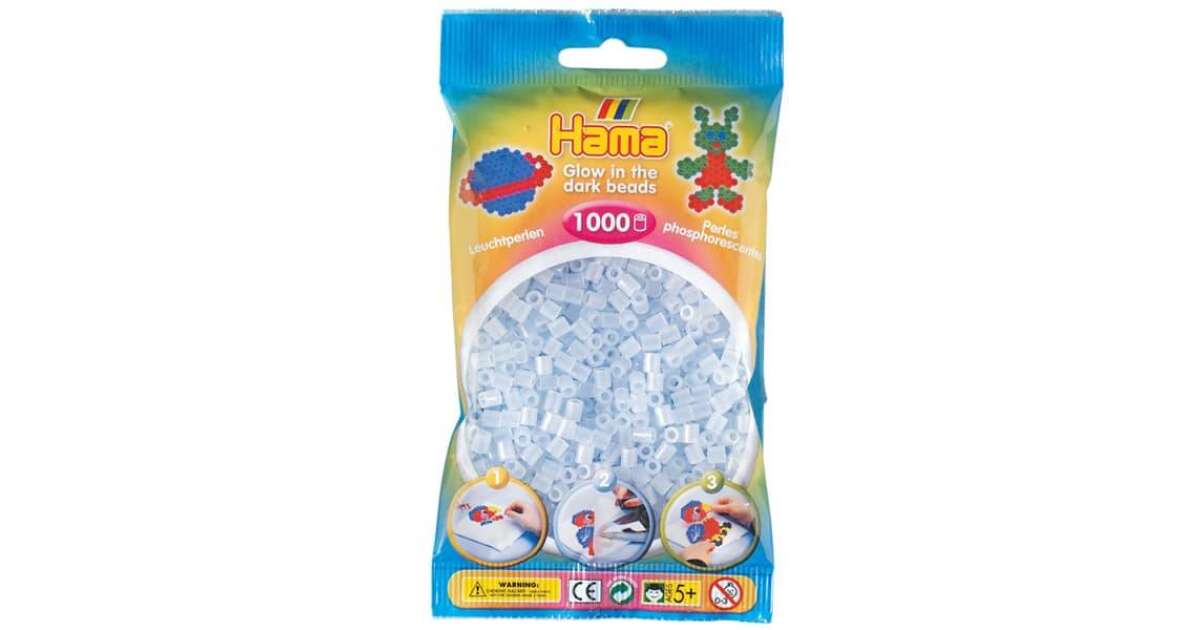 Hama vasalható gyöngy - 1000 db-os világítós kék színű Midi 20757 ...