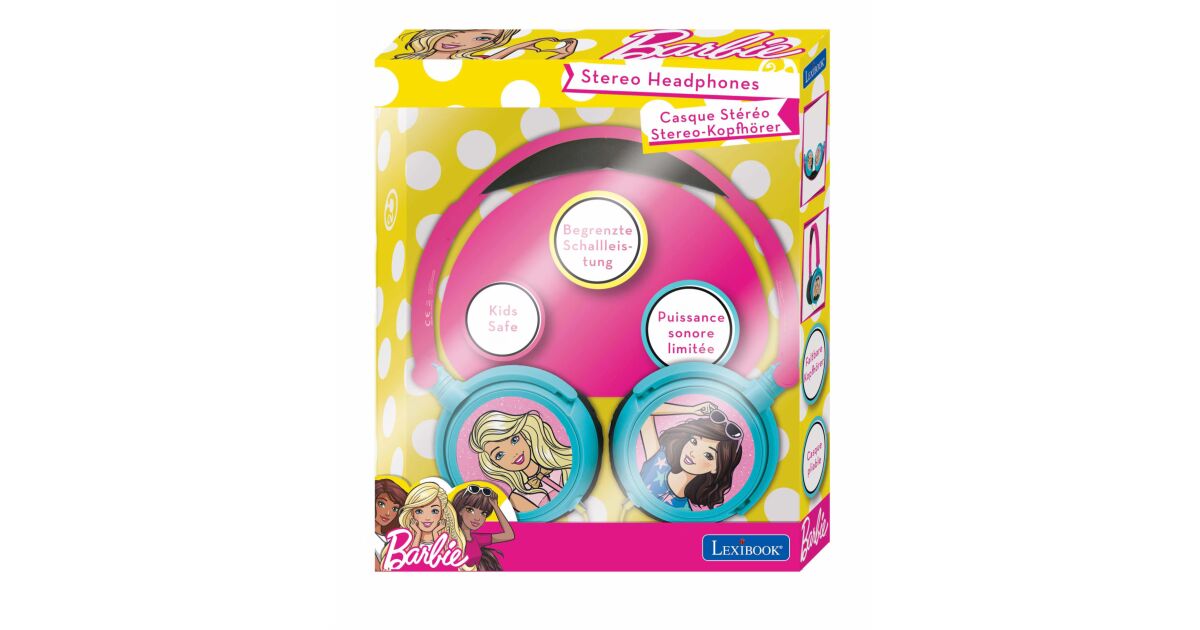 Słuchawki składane z kablem Barbie, Lexibook, złącze jack 3,5 mm ...