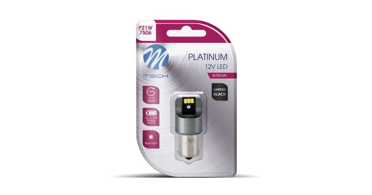 M-Tech Platinum LED 12/24V P21W, BA15S 6x3020SMD Can-Bus, fehér színű ...