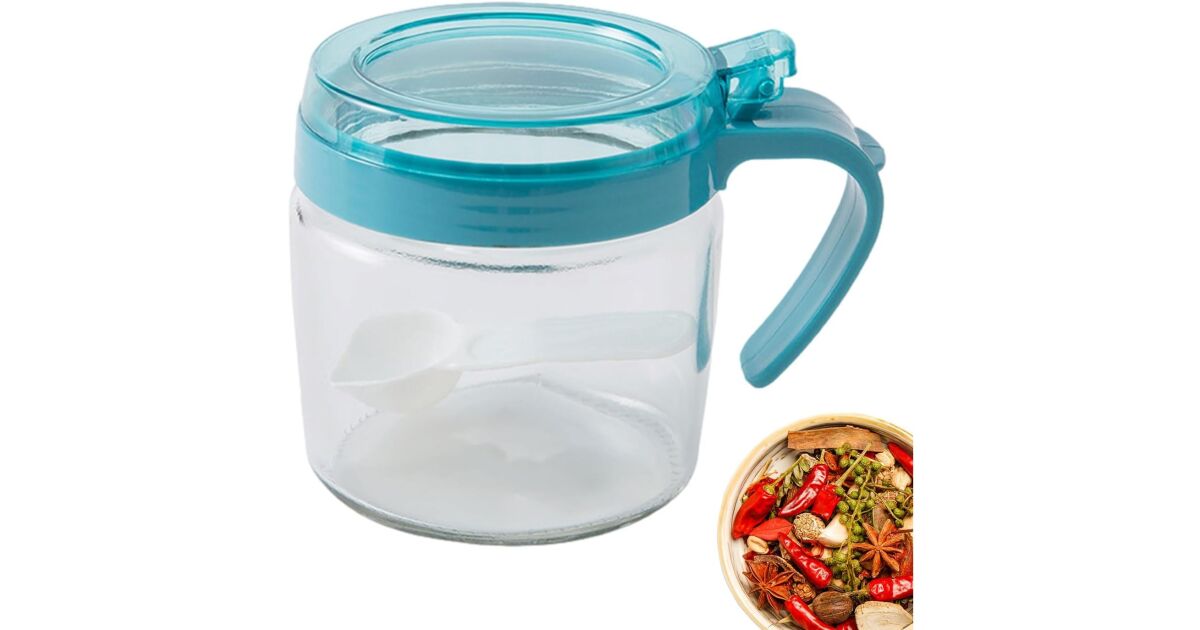 Borcan de condimente, Alista Home, din sticlă, 180 ml, cu mâner și ...