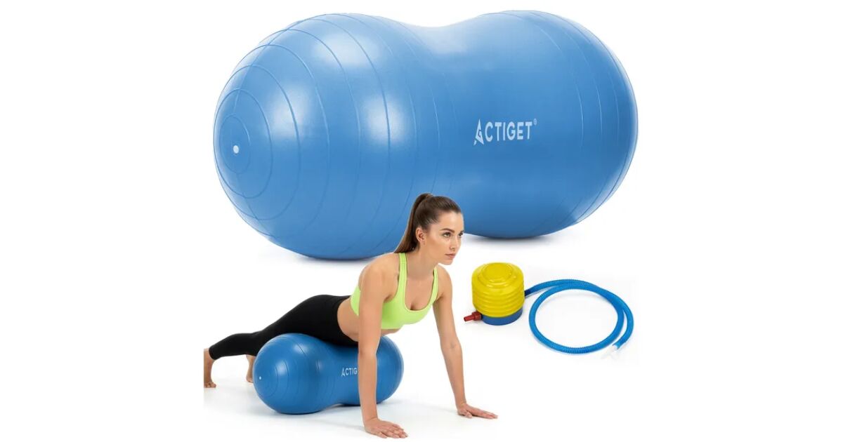 Actiget dupla gimnasztikai labda (peanut), 85×40 cm – pumpával | Pepita.hu