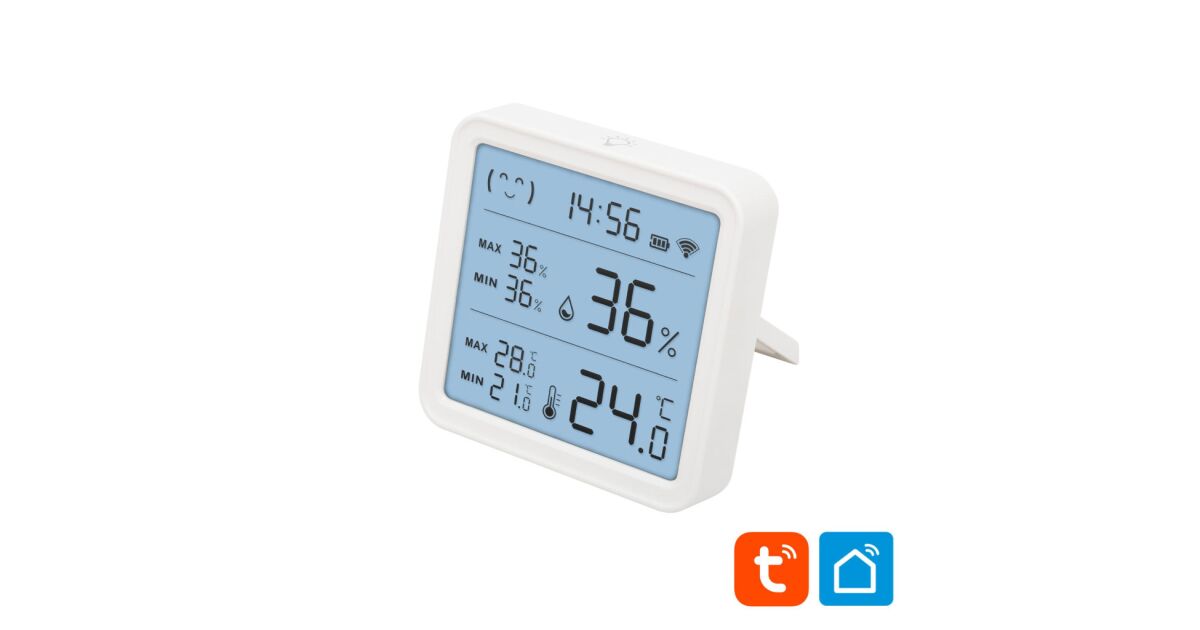 Acasa Termometru si higrometru HSTHC, ceas, afisaj LCD mare, Smart Life ...