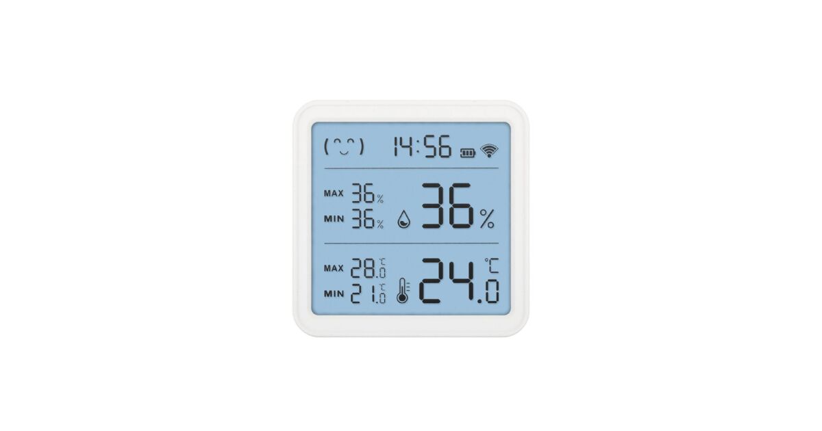 Acasa Termometru si higrometru HSTHC, ceas, afisaj LCD mare, Smart Life ...