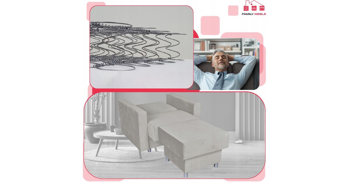 Alicja Klappsessel zum Schlafen mit Container Family Meble grau beige ...