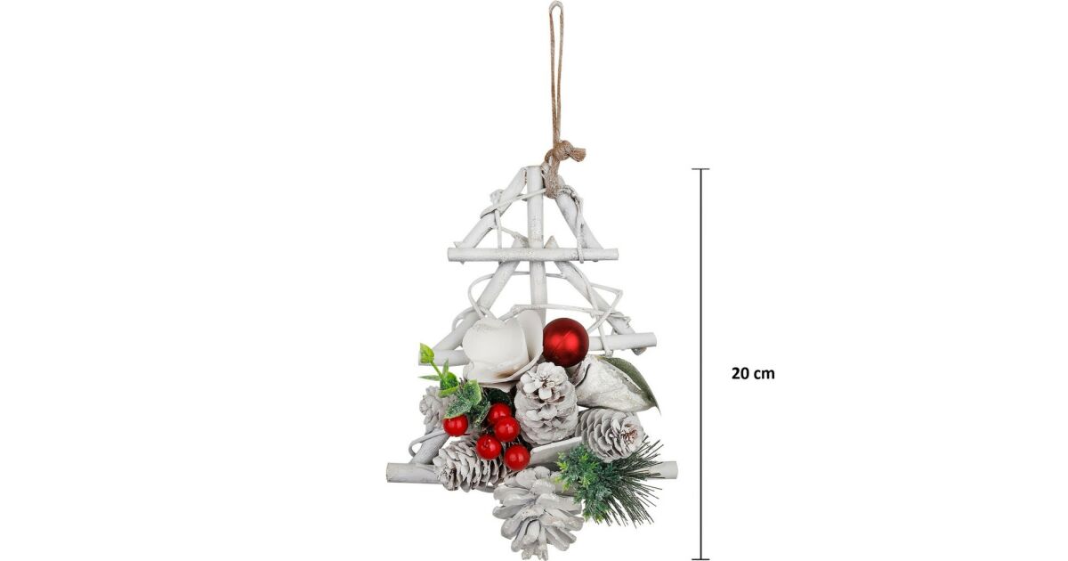 MagicHome Decorațiune de Crăciun, cu Crengi de Lemn și Conuri de Brad ...